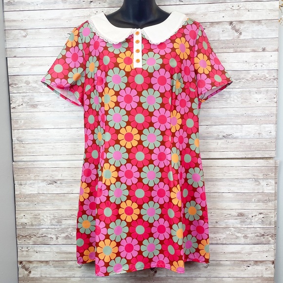 Dolls Kill | Dresses | Dolls Kill Sugar Thrillz Retro Floral Peter Pan ...